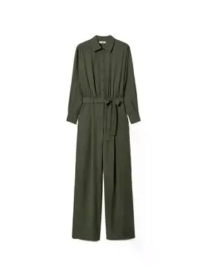 TWINSET Stud-embellished Twill Jumpsuit - Green