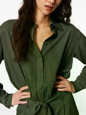 TWINSET Embellished Twill Jumpsuit With Micro Studs
