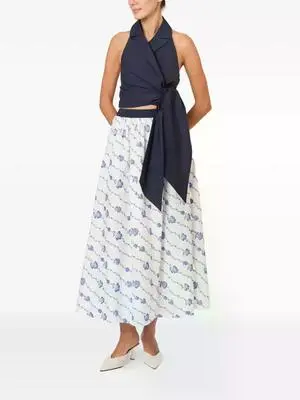 Rosie Assoulin Halter Tie Top - Blue