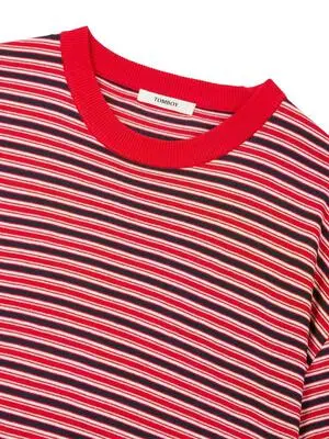 STUDIO TOMBOY Striped Short Sleeve T-shirt - Red