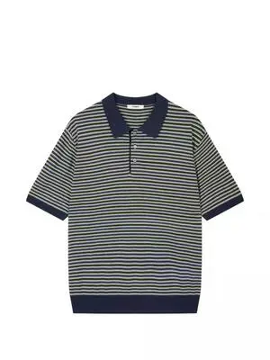 STUDIO TOMBOY Striped Polo Shirt - Blue