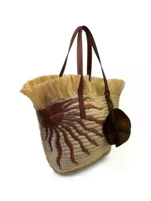 Farm Rio Embroidered Tote Bag - Neutrals