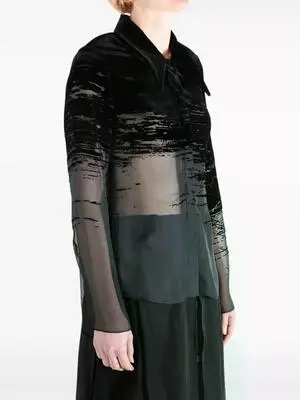 GRACE LING Glitch-patterned Long-sleeved Top