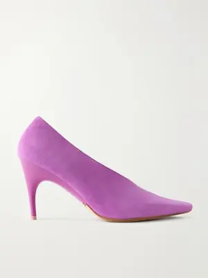 Balenciaga Duchesse Suede Pumps - Pink