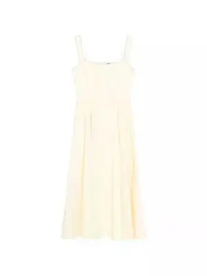 Maje Rhinestone-trim Square Neck Midi Dress