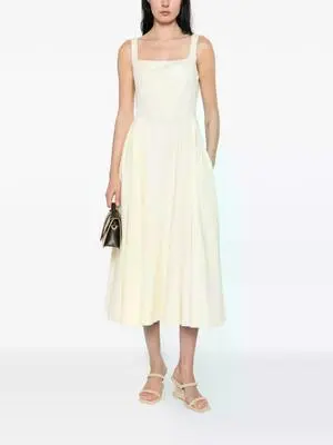 Maje Rhinestone-trim Square Neck Midi Dress