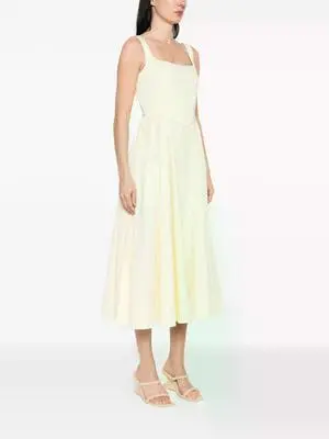 Maje Rhinestone-trim Square Neck Midi Dress