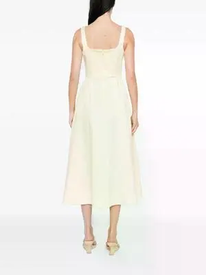 Maje Rhinestone-trim Square Neck Midi Dress