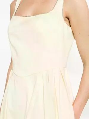 Maje Rhinestone-trim Square Neck Midi Dress