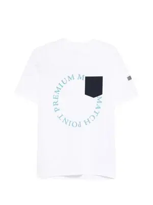 PMDS PREMIUM MOOD DENIM SUPERIOR Globe Chest-pocket T-shirt - White