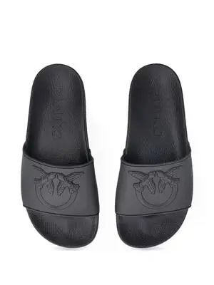 Pinko Embossed-logo Slides - Black