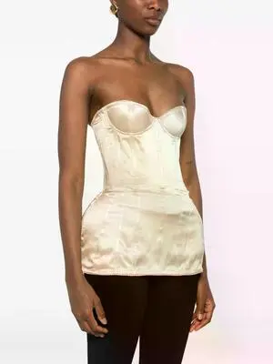 Magda Butrym Silk Corset Top - Neutrals