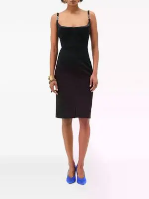 Versace Viscose-jersey Midi Dress With Medusa Hardware