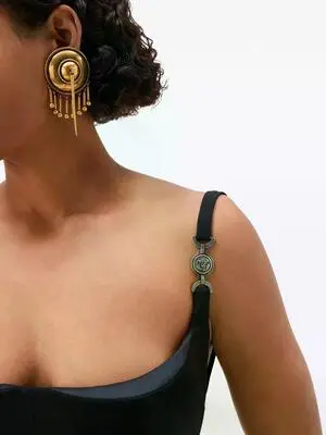 Versace Viscose-jersey Midi Dress With Medusa Hardware