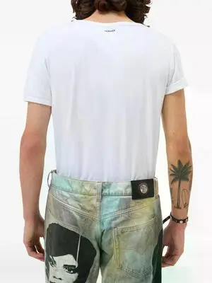 Versace Embroidered Cotton-jersey T-shirt