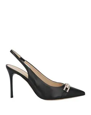 BALDININI Leather Slingback Pumps - Black