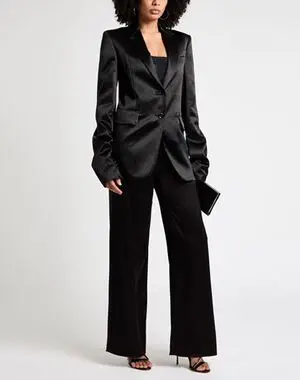 Sportmax Satin Single-breasted Blazer - Black