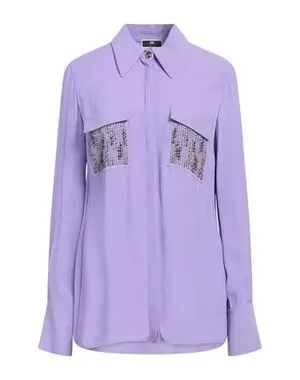 Elisabetta Franchi Safari Shirt With Appliqués - Purple