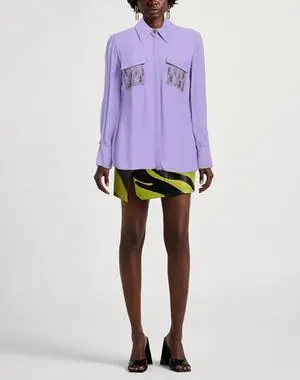 Elisabetta Franchi Safari Shirt With Appliqués - Purple