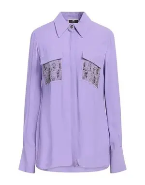 Elisabetta Franchi Safari Shirt With Appliqués - Purple
