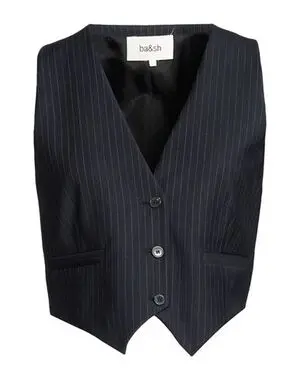 Ba&sh Tailored Vest In Midnight Polyester, Wool, Elastane