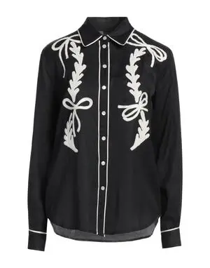 Pinko Woven Shirt With Appliqués And Embroidery