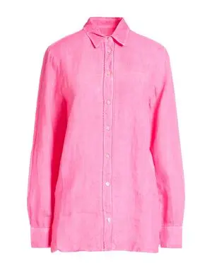 120% Lino Linen Shirt With Lace Trims