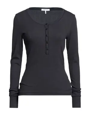 Rag & Bone Cotton Modal Elastane Henley T-shirt - Charcoal