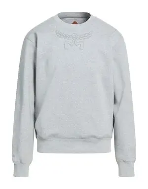 Mcm Crewneck Sweatshirt With Embroidered Logo - Grey
