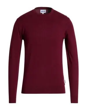 BERNA Long Sleeve Crewneck Knit Sweater - Red