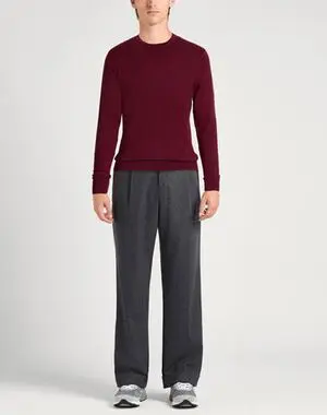 BERNA Long Sleeve Crewneck Knit Sweater - Red