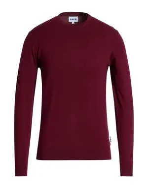 BERNA Long Sleeve Crewneck Knit Sweater - Red