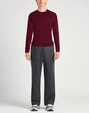 BERNA Long Sleeve Crewneck Knit Sweater - Red