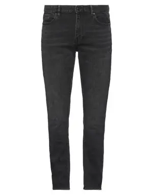 Armani Exchange Skinny Jeans With Leather Trims - Black