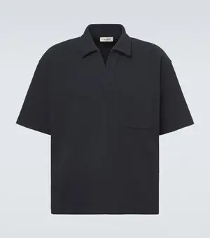 FRAME Textured Cotton-blend Polo Shirt