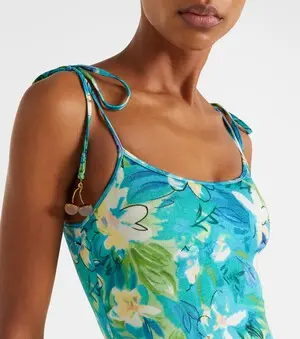 Chloé Floral Print One-piece Swimsuit - Blue