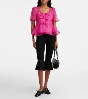 GANNI Organza Peplum Top - Pink