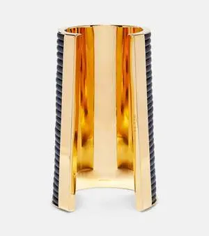 Alaïa Leather-trimmed Cuff Bracelet