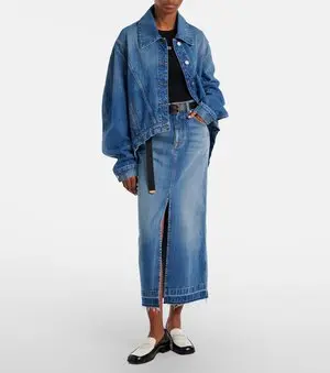 Givenchy High-rise Denim Midi Skirt