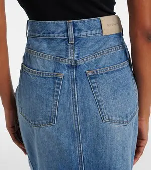 Givenchy High-rise Denim Midi Skirt