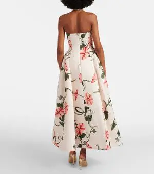 LEO LIN Violet Floral Bustier Gown - Beige