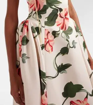 LEO LIN Violet Floral Bustier Gown - Beige