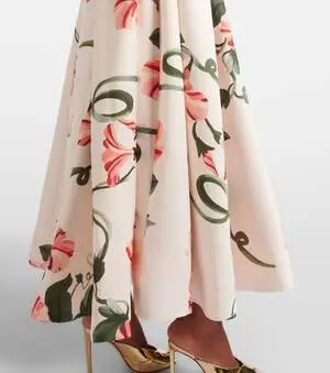 LEO LIN Violet Floral Bustier Gown - Beige
