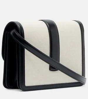 Khaite Blake Leather-trimmed Canvas Crossbody Bag - Beige