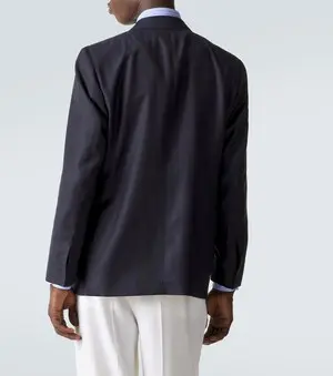 Rubinacci Single-breasted Virgin Wool Blazer - Blue