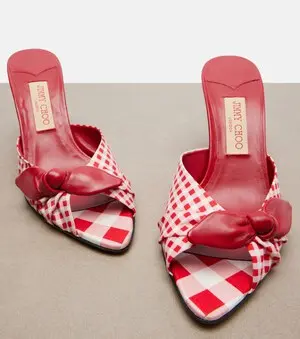 JIMMY CHOO Livi Checked Wedge Mules