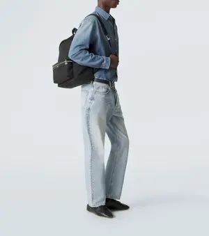 Saint Laurent City Leather-trimmed Canvas Backpack