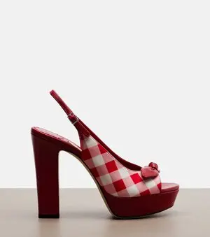 JIMMY CHOO Ziva Checked Peep-toe Pumps