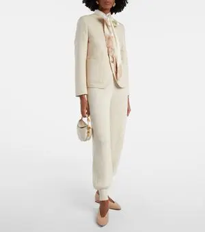 Loro Piana Rebecca Herringbone Ballerina Flats - Beige