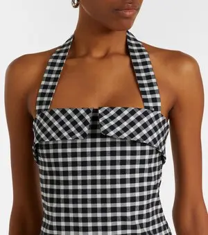 Posse Chiara Gingham Midi Dress - Black
